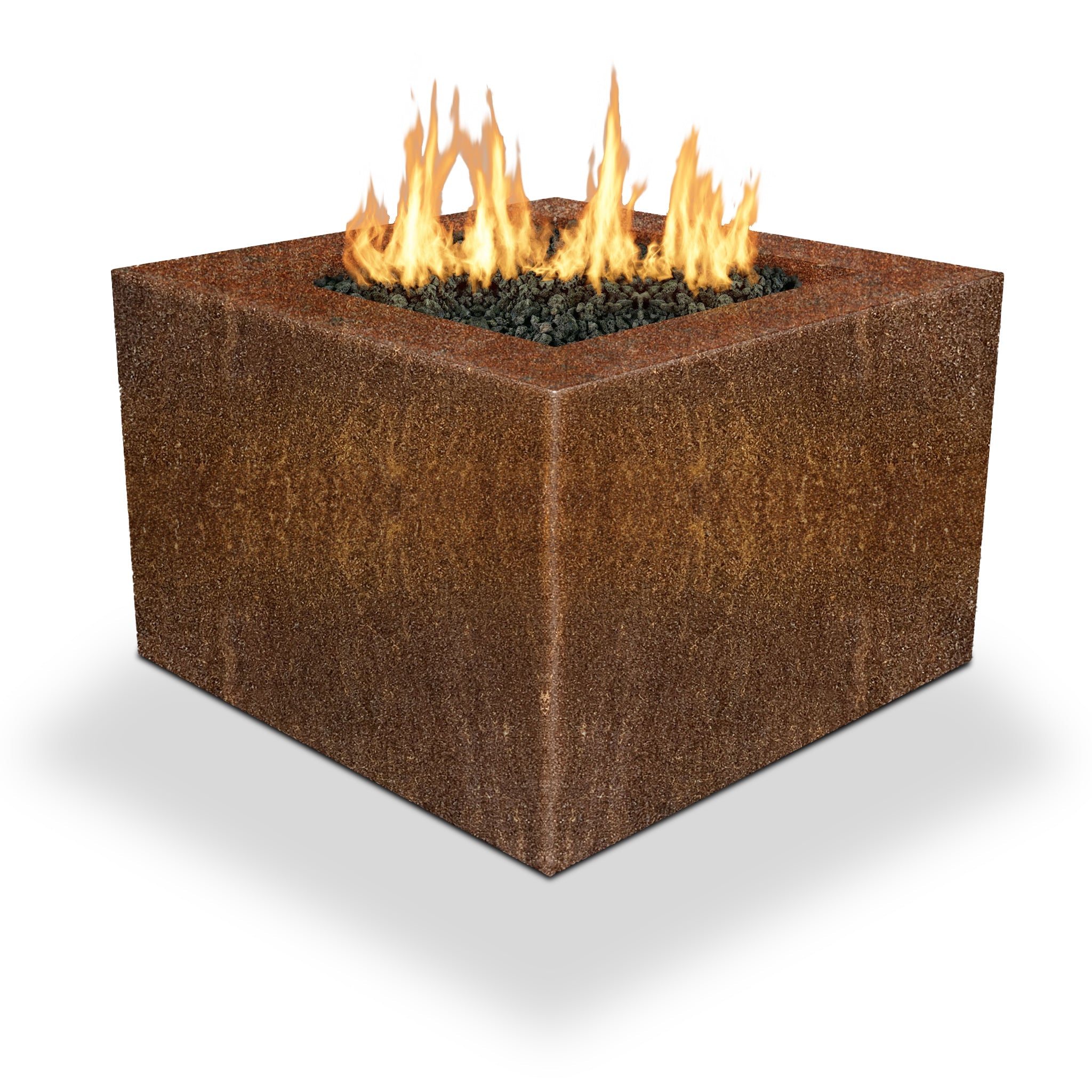 Starfire Designs Metal Gravity 45" Square Corten Steel Gas Fire Pit wi ...