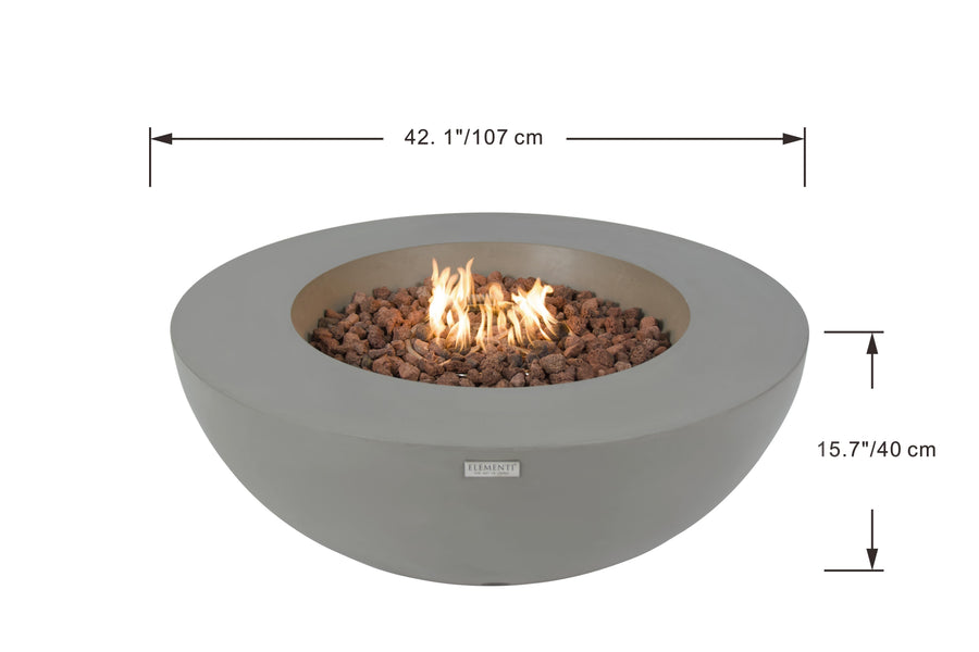 42" Round Lunar Concrete Fire Bowl by Elementi – Starfire Direct