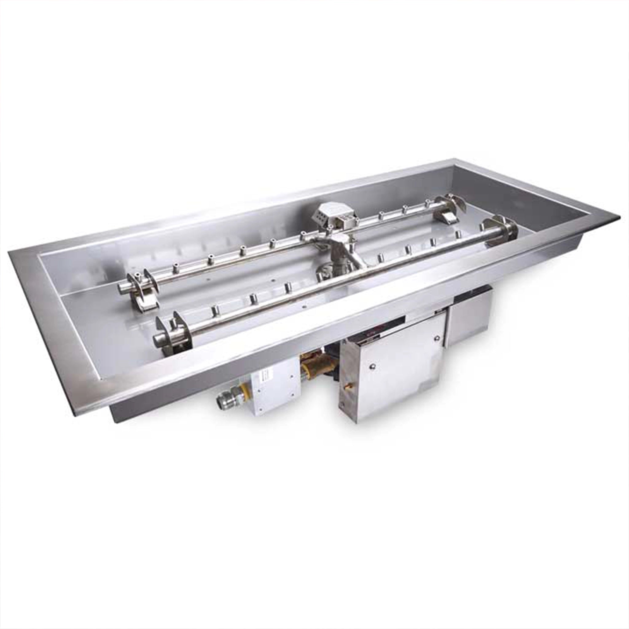 HPC Rectangle Flat Electronic Ignition Fire Pit H-Burner Kit - On/Off ...