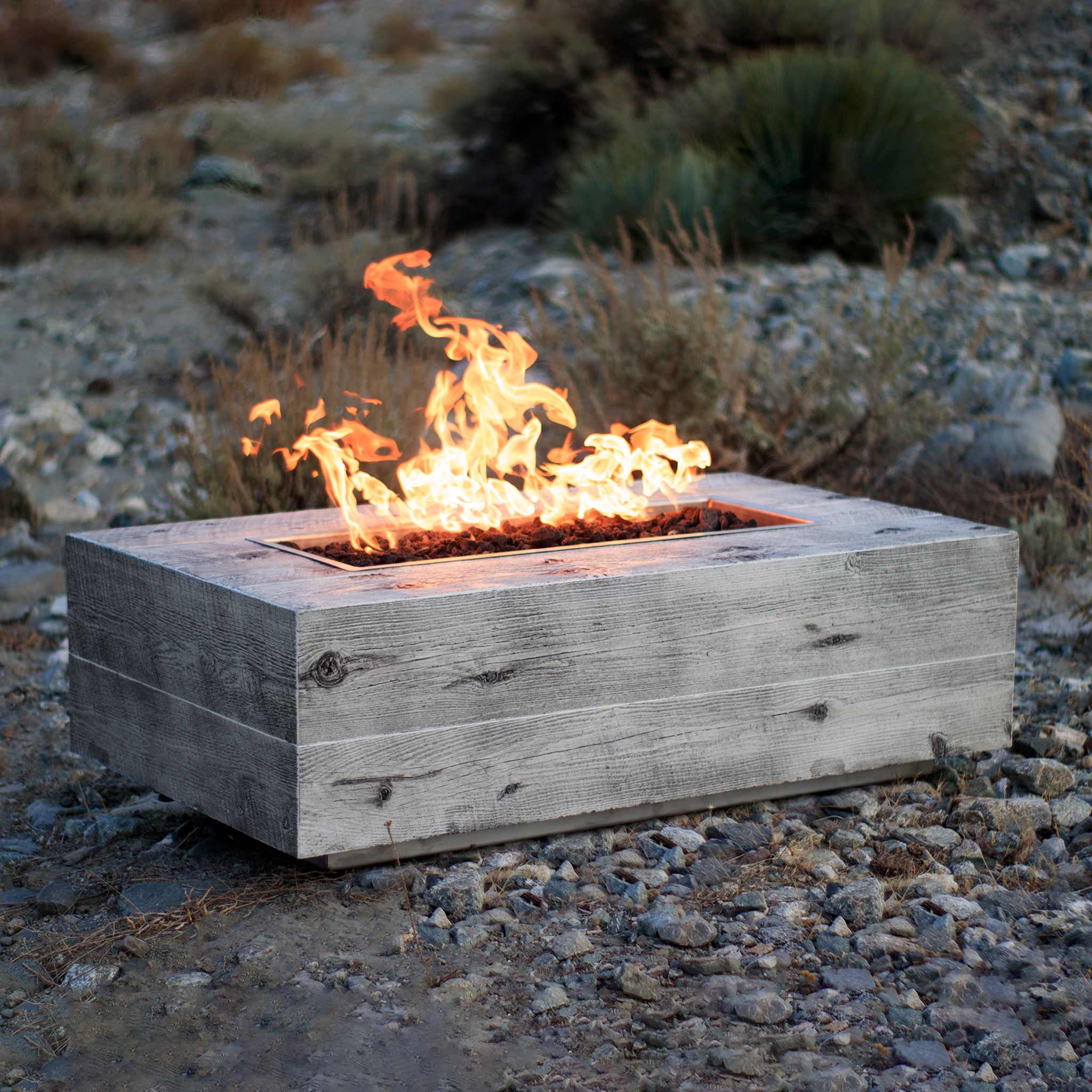 The Outdoor Plus 72" Coronado Wood Grain Concrete Gas Fire Pit ...