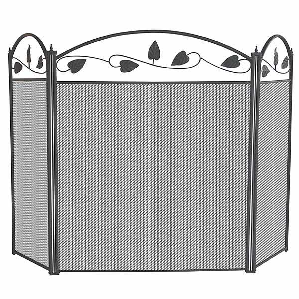 3 Fold Black Finish Top Leaf Screen – Starfire Direct