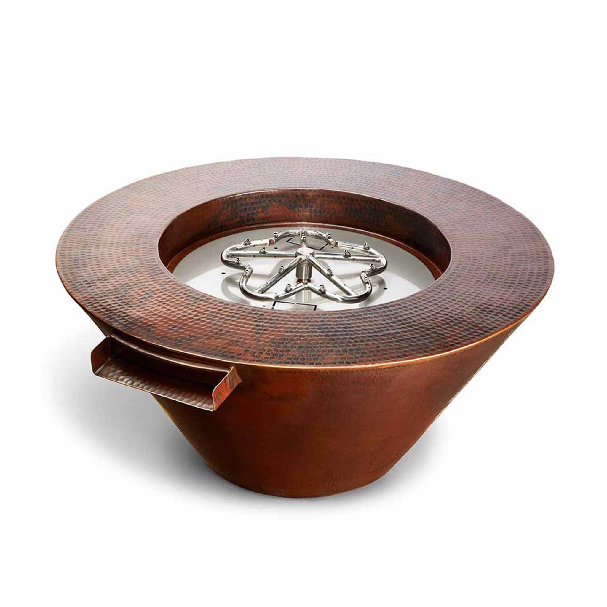 HPC 32" Mesa Hammered Copper Torpedo Fire Bowl - Starfire Direct