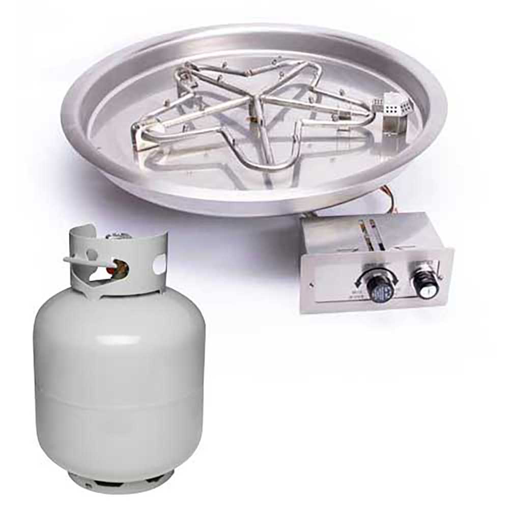 HPC Round Drop-In Push Button Ignition Torpedo Fire Pit Burner Kit for ...