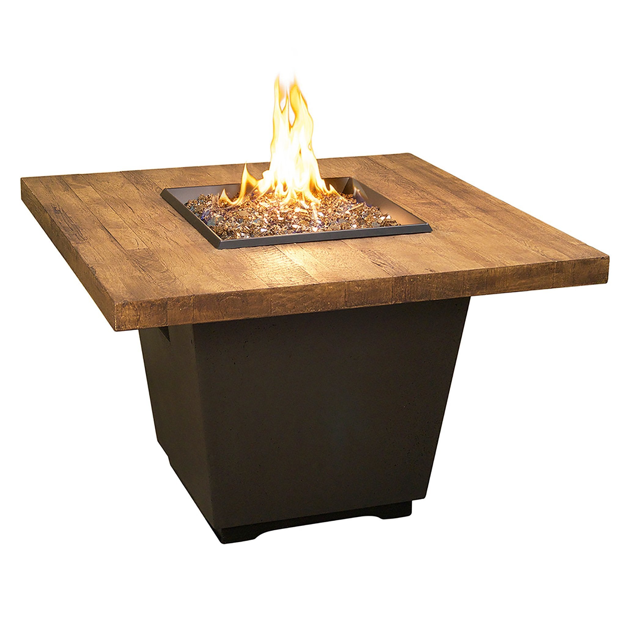 Cosmopolitan French Barrel Oak Square Fire Table - Starfire Direct