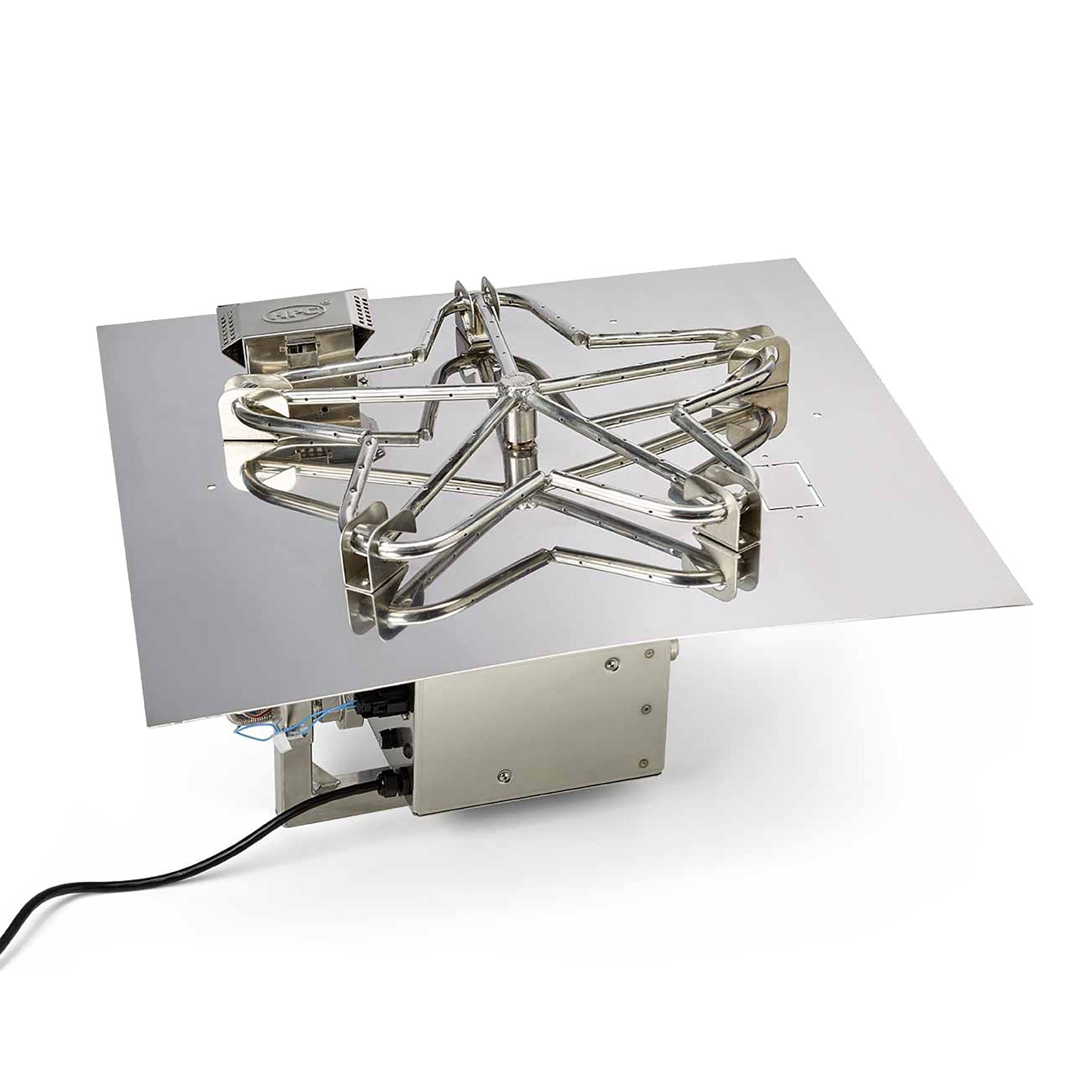 HPC Square Flat Electronic Ignition Fire Pit Burner Kit - Hi/Lo ...