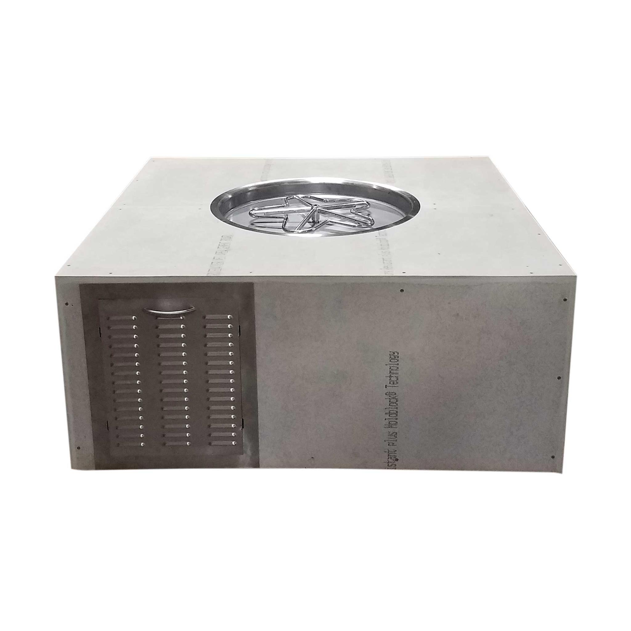 HPC Square Unfinished LPT Fire Pit Enclosure with Burner - Starfire Direct
