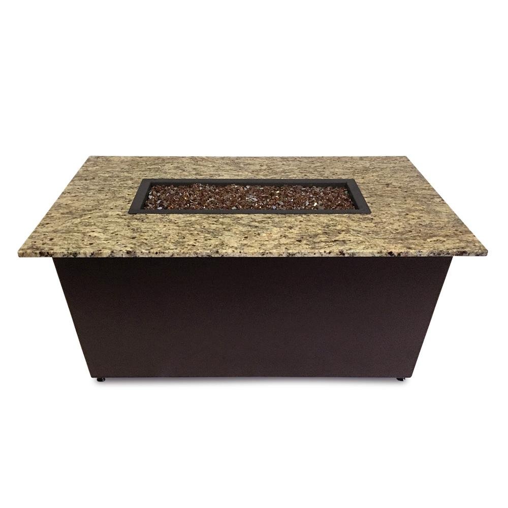 Monaco Fire Table with Santa Cecilia Granite Top - Starfire Direct