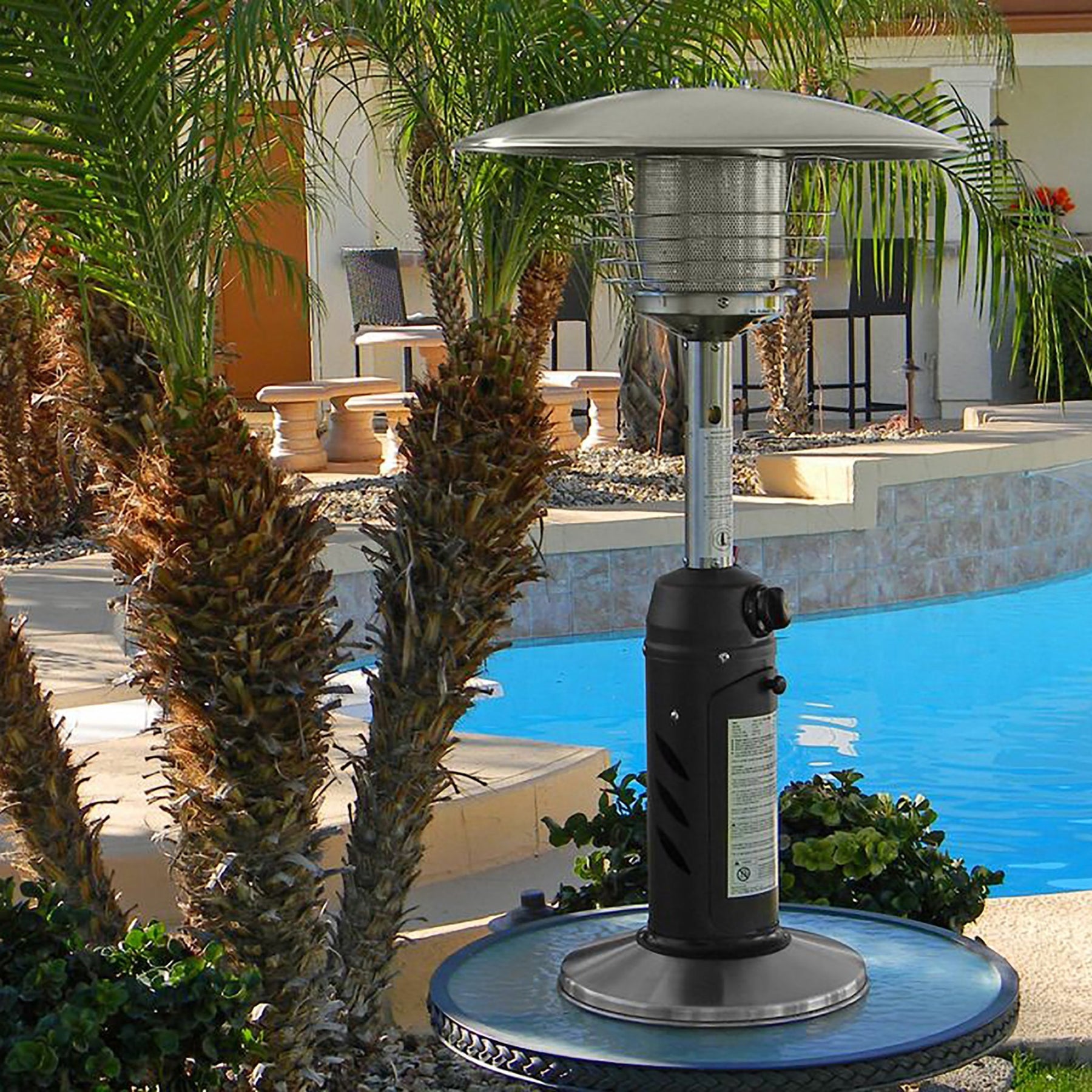 Portable Stainless Steel & Black Table Top Heater – Starfire Direct