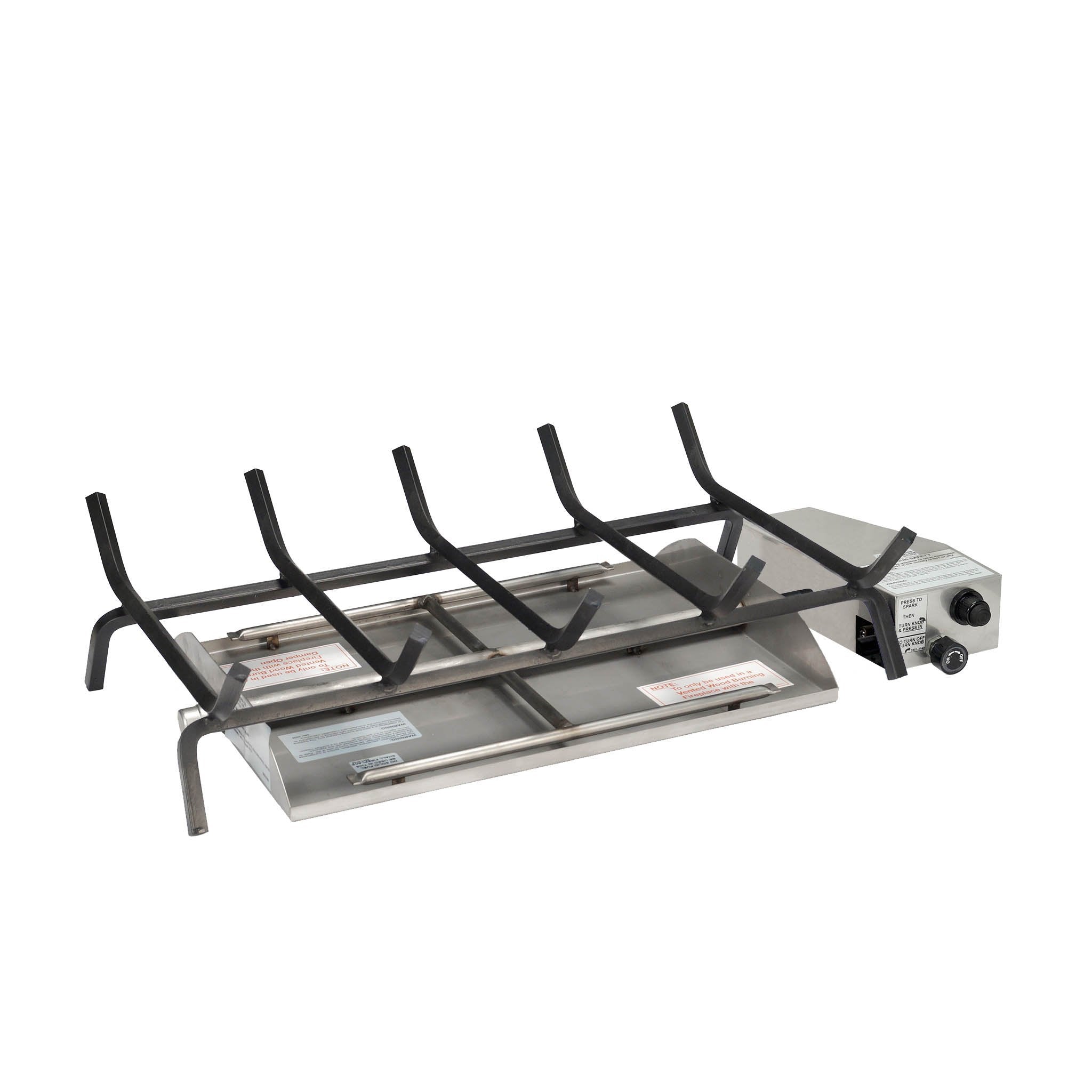 24" Vented G45 See-Thru Stainless Steel Fireplace Burner "02" Series N ...