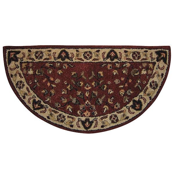 Red Floral Hand-Tufted Wool Hearth Rug – Starfire Direct
