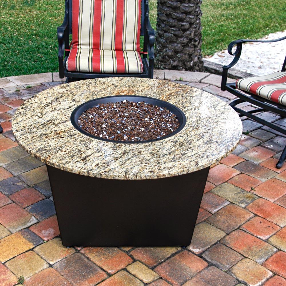 Santiago Fire Table with Santa Cecilia Granite Top and Cooking Package ...