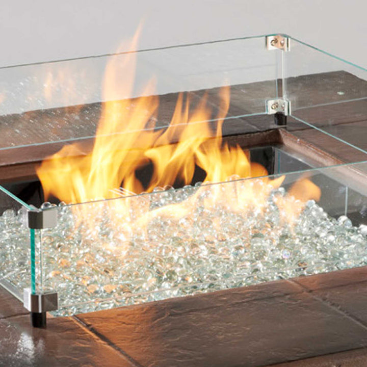 Starfire Designs 31" Square Fire Pit Glass Wind Guard - Starfire Direct